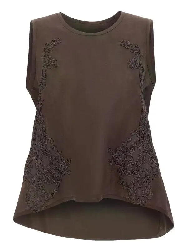 MAURIZIO MYKONOS Embroidered Blouse - Brown