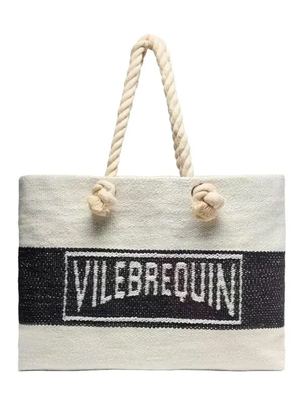 Vilebrequin Logo-jacquard Striped Beach Bag - Blue