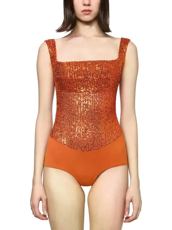 ATU BODY COUTURE Sequin-embellished Body - Orange