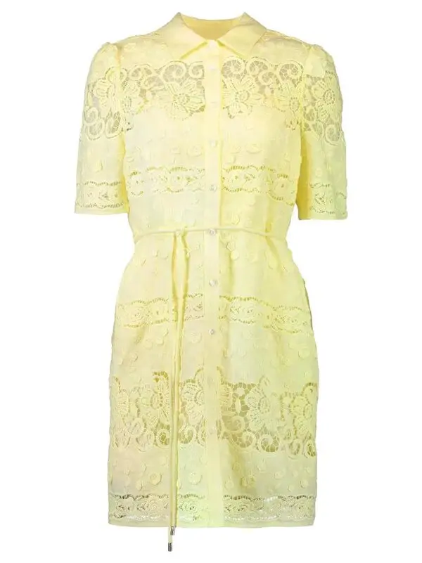 CHRISTY LYNN Valencia Floral-lace Mini Dress - Yellow