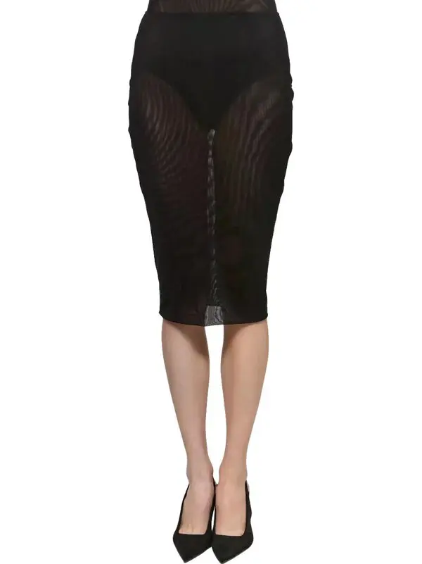 ATU BODY COUTURE Semi-sheer Midi Skirt - Black
