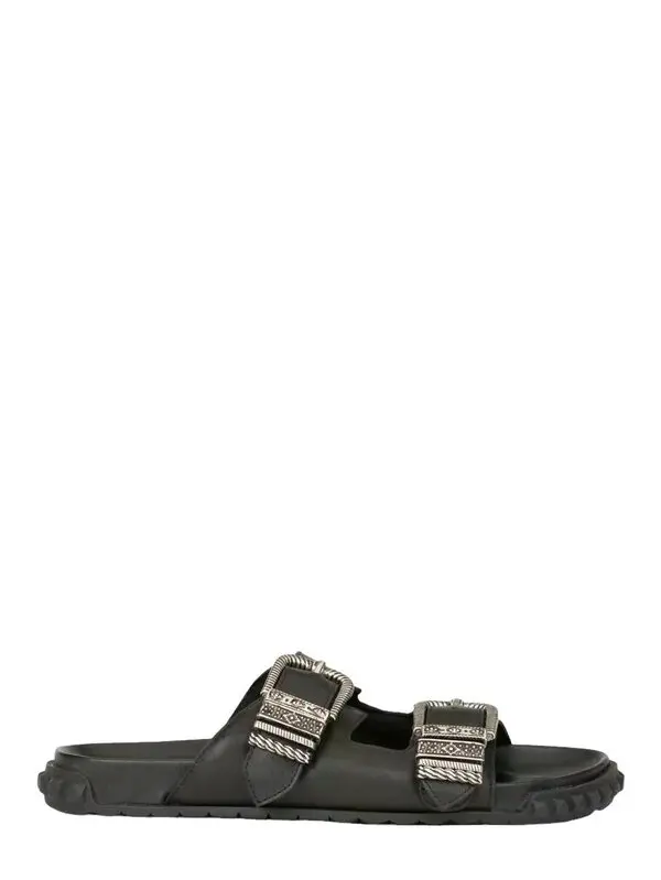Ash Buckle-strap Leather Sandals - Black