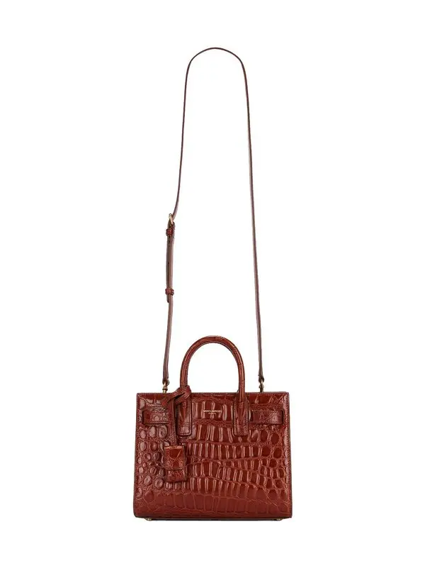Saint Laurent Nano Sac De Jour Carryall Bag - Rust Brown