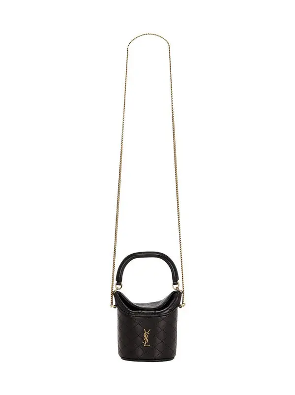 Saint Laurent Mini Top Handle Bucket Bag - Nero