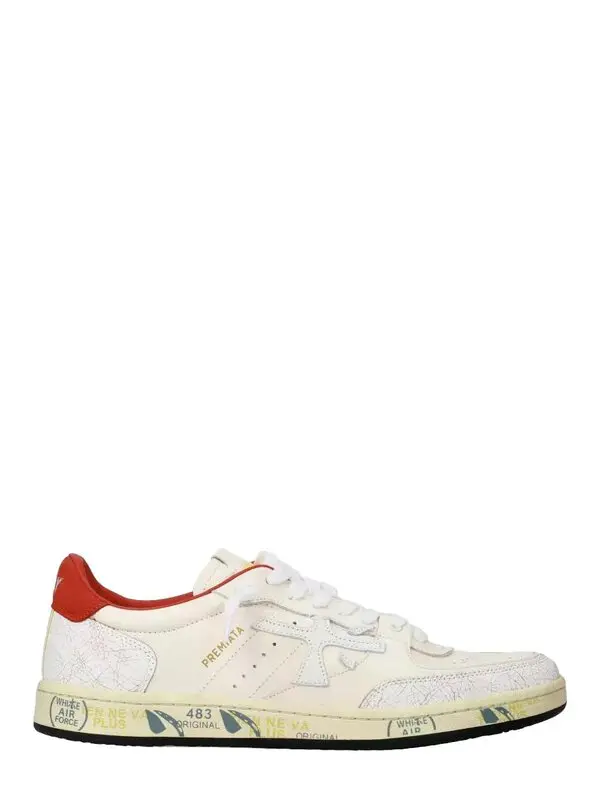 Premiata Clay Crackled-effect Sneakers - Neutrals