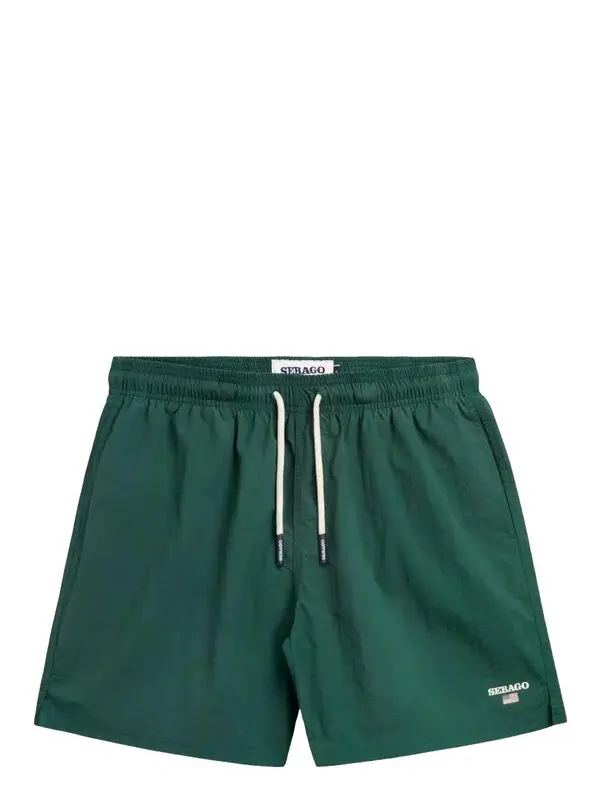SEBAGO Logo-patch Drawstring Swim Shorts - Green