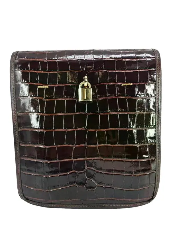 MADISON.MAISON Croc-effect Leather Crossbody Bag - Brown