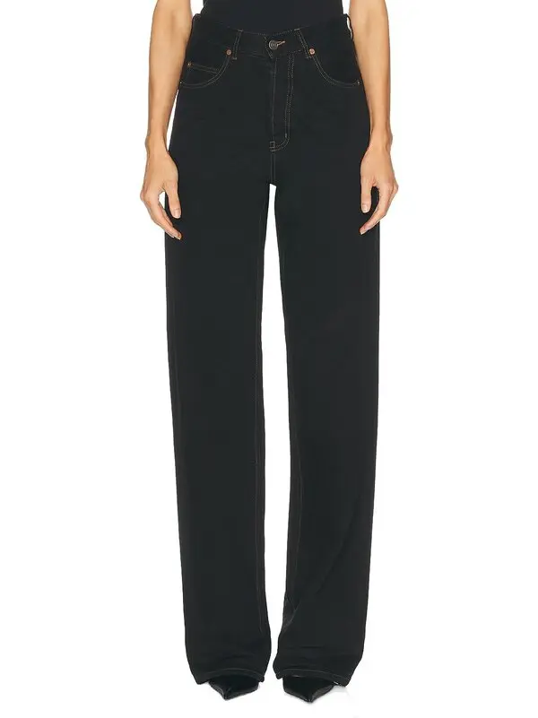 Saint Laurent V Waist Wide Leg - Deep Sea Black