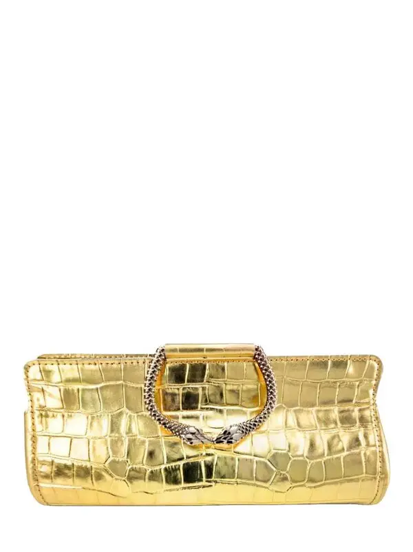MADISON.MAISON Moc Croc Clutch Bag - Gold