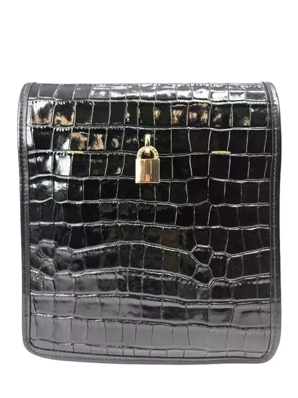 MADISON.MAISON Moc Croc Crossbody Bag - Black
