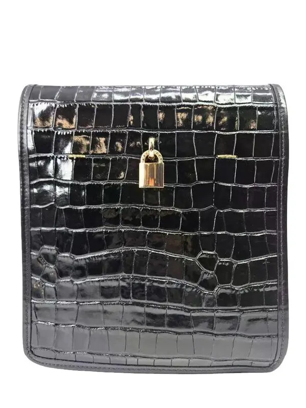 MADISON.MAISON Moc Croc Crossbody Bag - Black