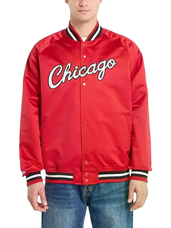 Mitchell & Ness Logo-print Bomber Jacket - Red