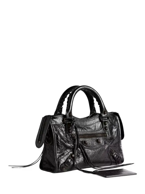 Balenciaga Mini Le City Lambskin Tote - Black