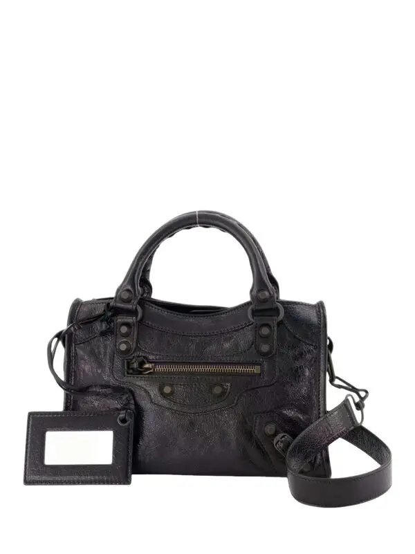Balenciaga Mini Le City Lambskin Tote - Black