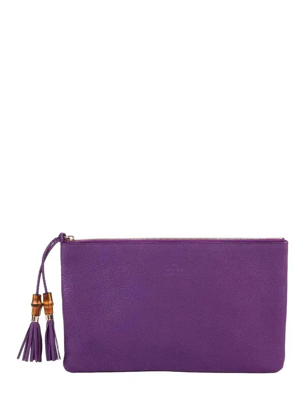 Gucci Bamboo Tassel Clutch - Purple