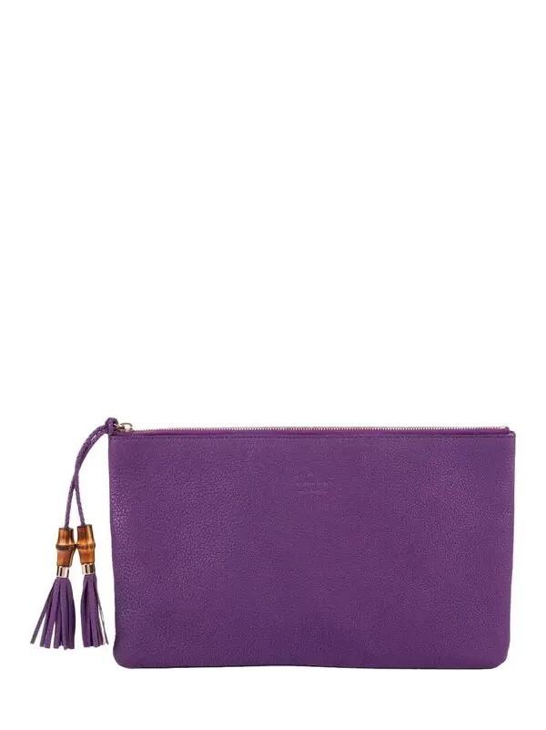 Gucci Bamboo Tassel Clutch - Purple