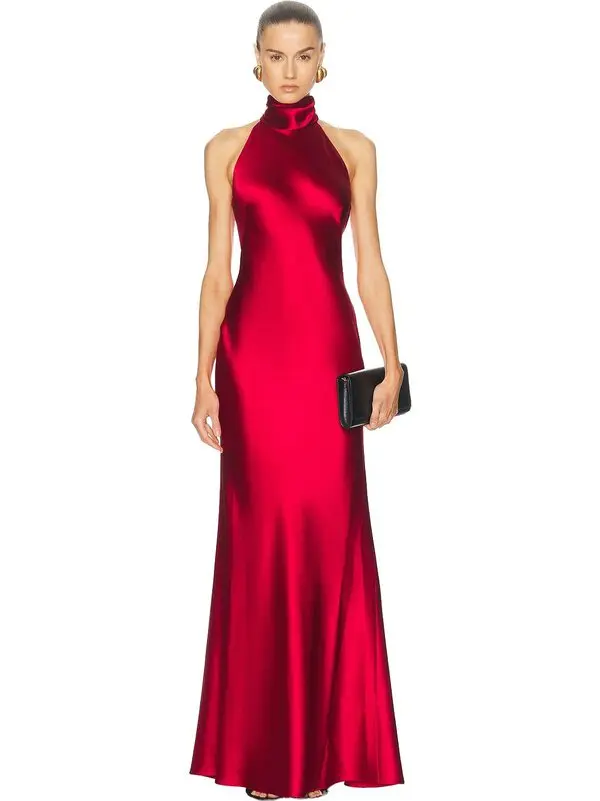 Ralph Lauren Chilton Sleeveless Gown - Bright Red