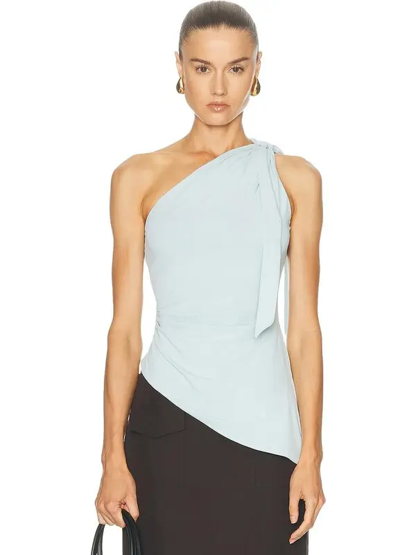 MIMCHIK One-shoulder Tie Top - Ice