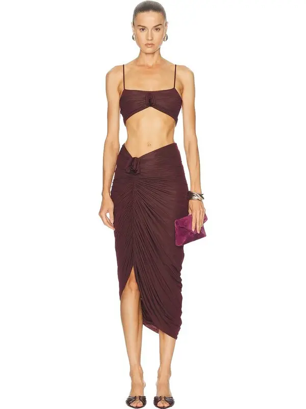 MAYGEL CORONEL Medusa Top & Skirt Set - Vino