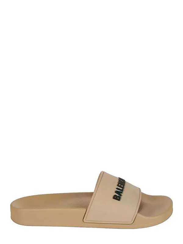 Balenciaga Logo-print Slide Sandals - Neutrals
