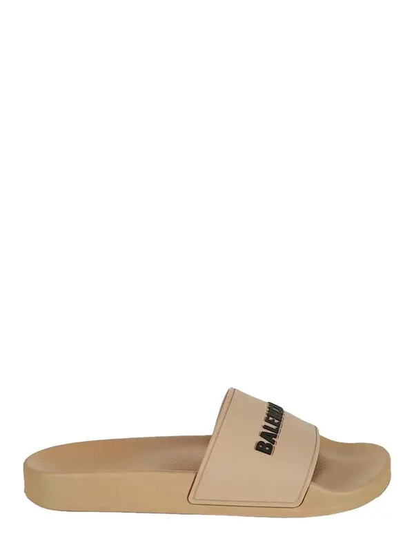 Balenciaga Logo-print Slide Sandals - Neutrals