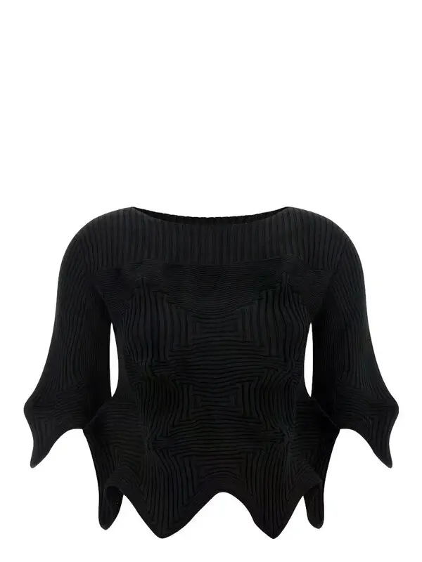 Issey Miyake Linkage Ribbed-knit Top - Black
