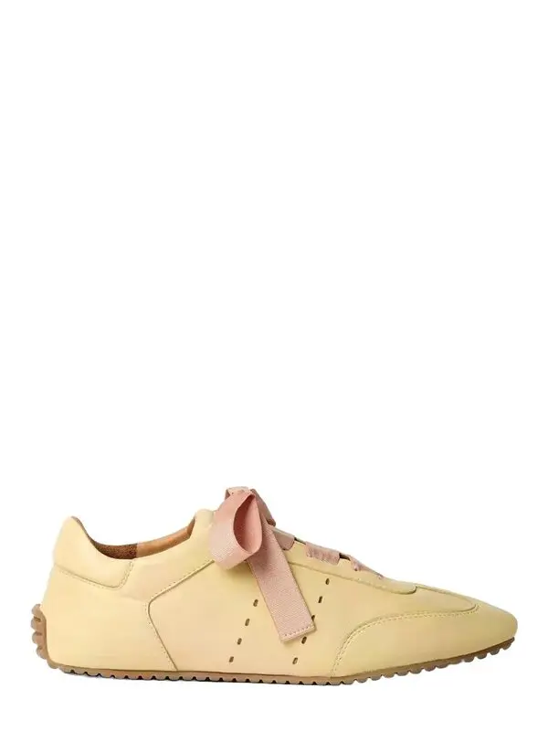 ODISSI Cass Grosgrain-lace Sneakers - Neutrals