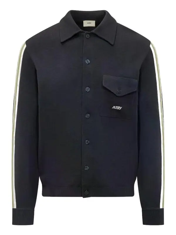 AUTRY Logo-print Side-stripe Jacket - Black