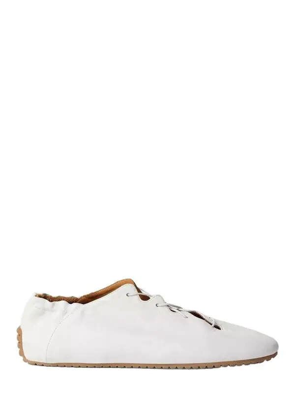 ODISSI Milly Scalloped Leather Sneakers - White