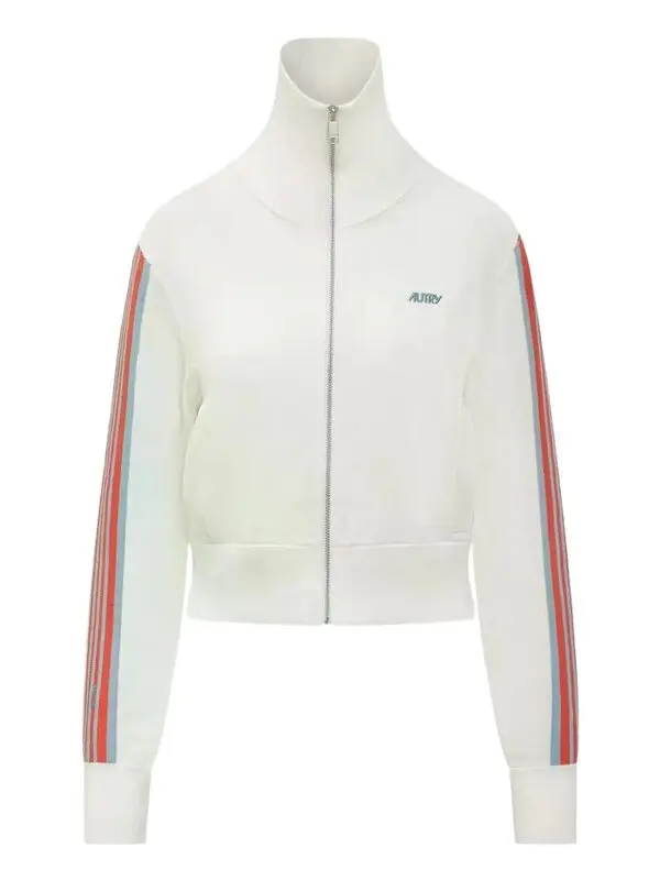 AUTRY Side-stripe Jacket With Logo Patch - White