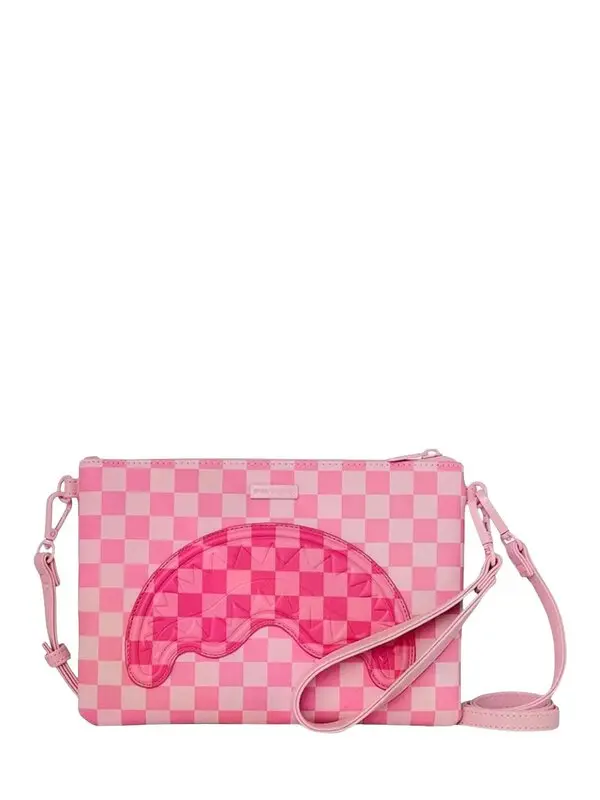 SPRAYGROUND Sharks In Paris Checkered Clutch - Pink