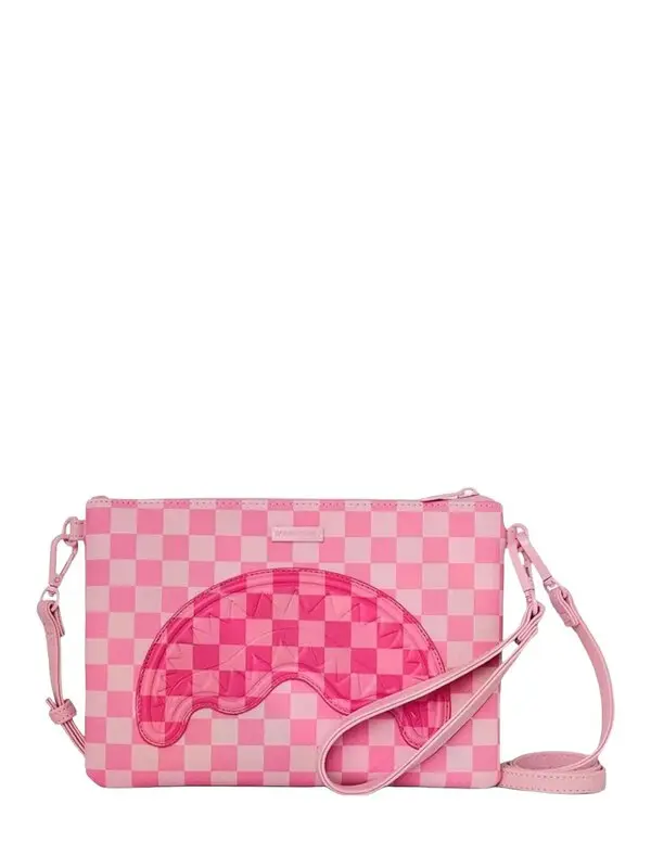 SPRAYGROUND Sharks In Paris Checkered Clutch - Pink