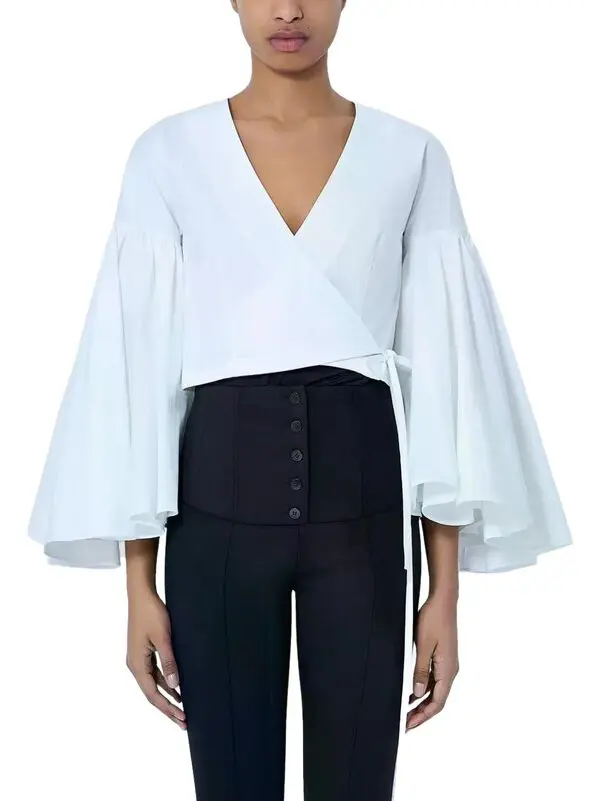 Jacquemus The Paysan Wrap Blouse - White