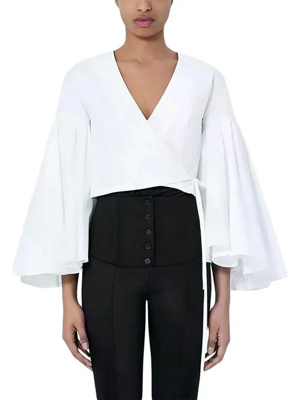 Jacquemus The Paysan Wrap Blouse - White