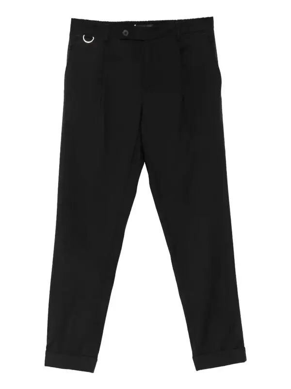 LOW BRAND Riviera Pleated Trousers - Black