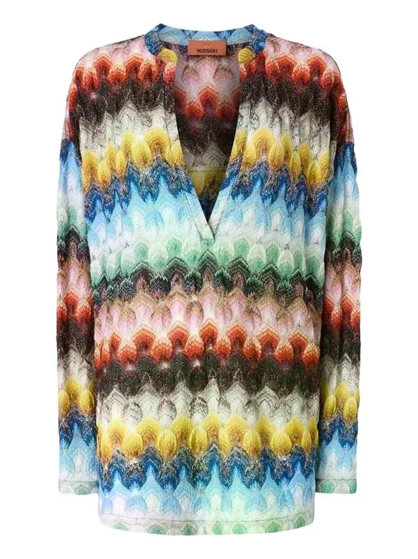 Missoni Lamé Raschel-knit Blouse - Blue