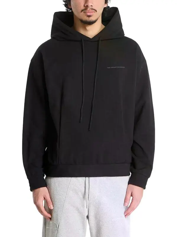 POST ARCHIVE FACTION Logo-detail Hoodie - Black