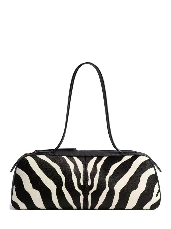 Khaite Simona Zebra Print Shoulder Bag - Black