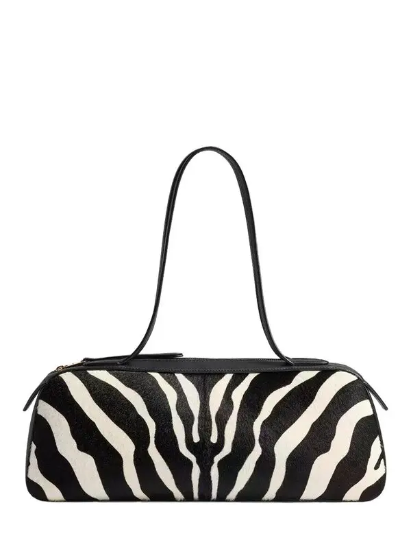 Khaite Simona Zebra Print Shoulder Bag - Black