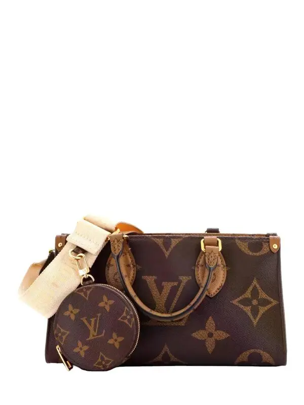 LOUIS VUITTON Onthego Tote Reverse Monogram Giant East West Shoulder Bag - Brown