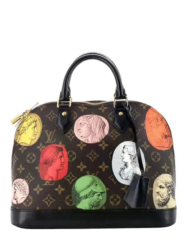 LOUIS VUITTON Alma Fornasetti Cameo Monogram Canvas Pm Satchel - Brown