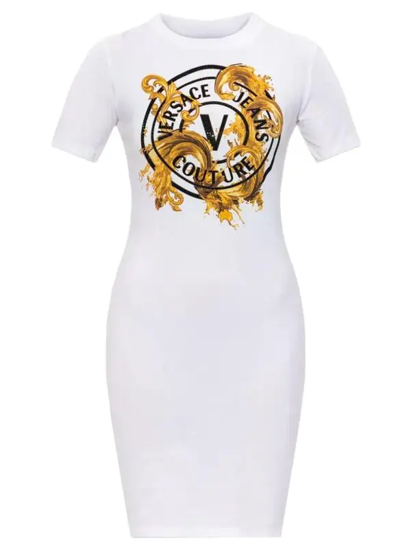 Versace Logo-print Mini Dress - White