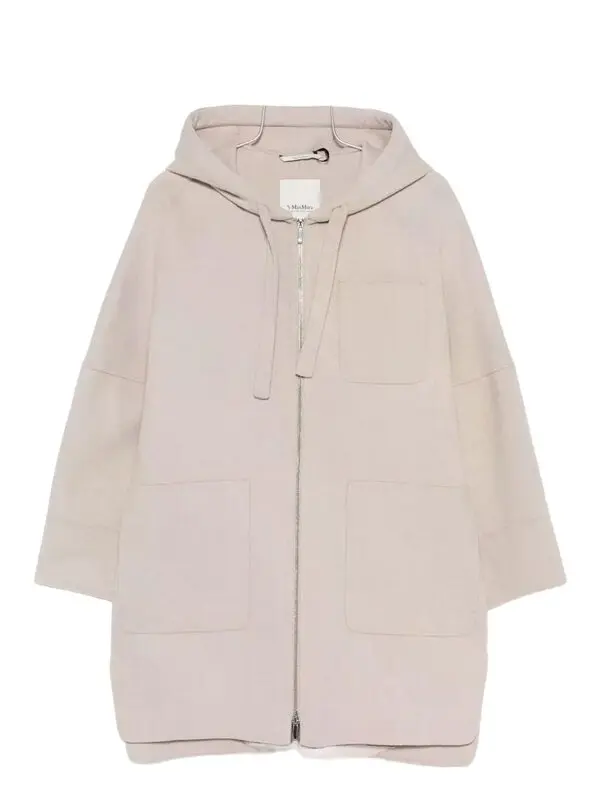 Max Mara Hooded Zip-up Coat - Neutrals