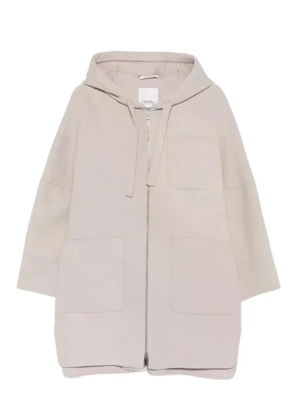 Max Mara Hooded Zip-up Coat - Neutrals