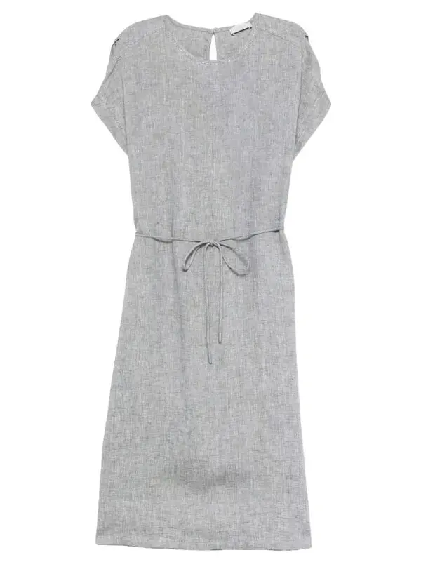 Peserico Tie-waist Midi Dress - Grey