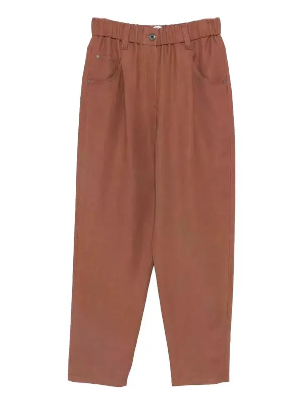 Brunello Cucinelli Elasticated-waistband Trousers - Brown