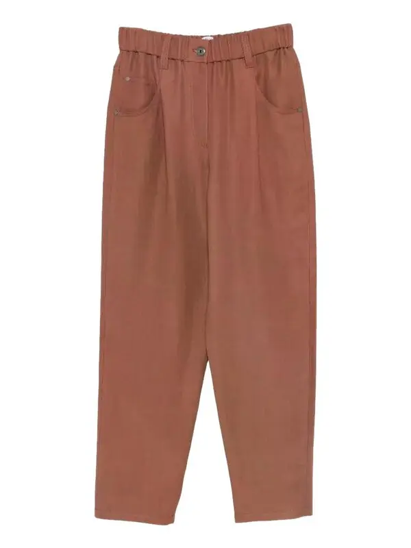 Brunello Cucinelli Elasticated-waistband Trousers - Brown