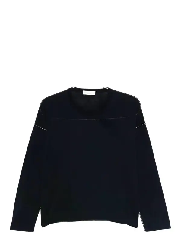 ROBERTO COLLINA Contrast-stitch Sweater - Blue