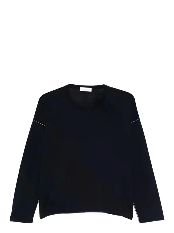 ROBERTO COLLINA Contrast-stitch Sweater - Blue