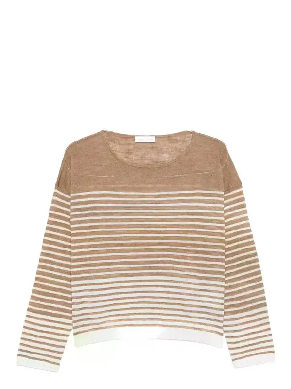 ROBERTO COLLINA Striped Sweater - Brown